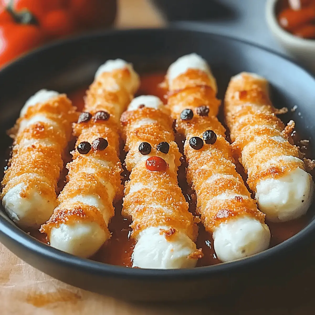 Irresistible Mummy Mozzarella Sticks for Delicious Halloween Fun